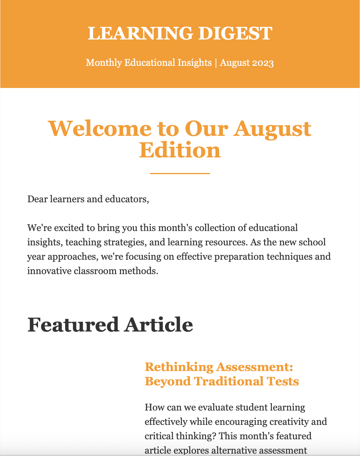 HTML Email Newsletter Templates