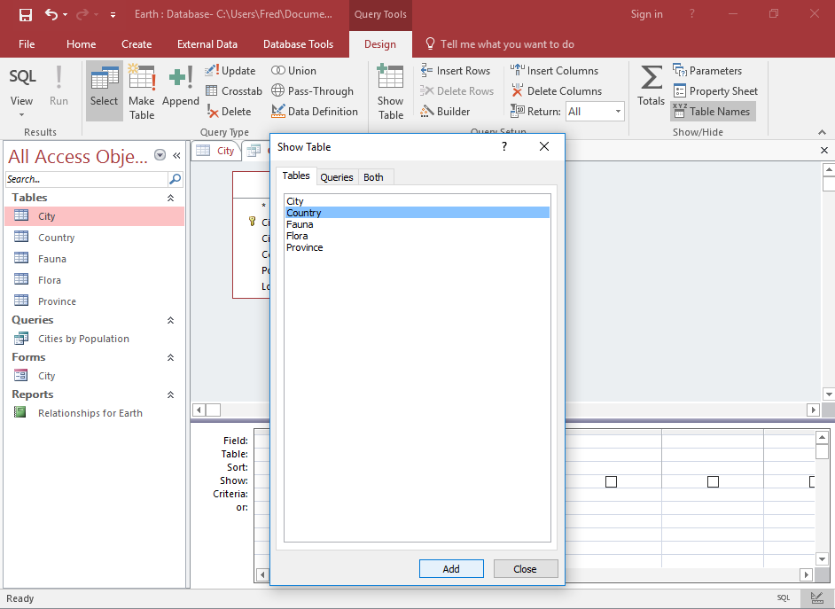 How to Create a Simple Select Query in Design View in Access 2016 How to Create a Simple Select Query in Design View in Access 2016